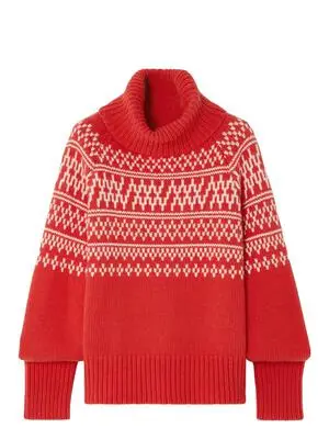WE NORWEGIANS Setesdal Merino-wool And Cashmere-blend Turtleneck Sweater - Red