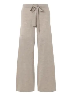 WE NORWEGIANS Geilo Merino Wool Flared Pants - Neutrals