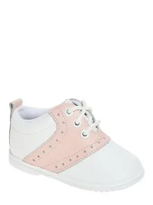 L'AMOUR Addie Crib Shoe - White/pink