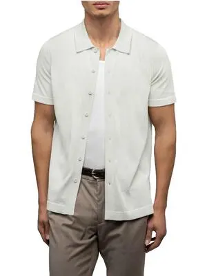 CUTS Riviera Cotton Blend Knit Camp Shirt - Nimbus