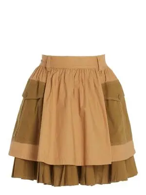 Ulla Johnson Jaqueline Pleated Mini Skirt - Khaki