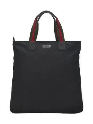 Gucci Gg Web Vertical Tote - Black