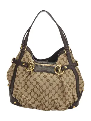 Gucci Gucci GG Canvas Jockey Tote Beige