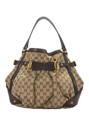 Gucci Gucci GG Canvas Jockey Tote Brown