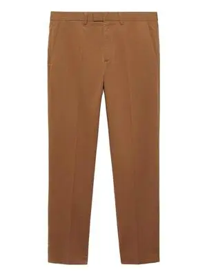 Mango Regular Fit Straight Leg Trousers - Caramel