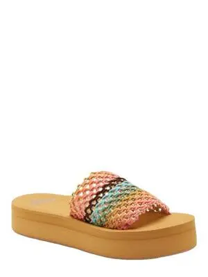 Roxy Dayzie Platform Slide Sandal - Beige Multi
