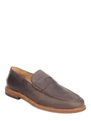 WARFIELD & GRAND Dillinger Moc Toe Penny Loafer - Dark Brown