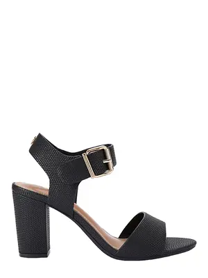 Kurt Geiger Lizard-embossed Faux-leather Sandals - Black