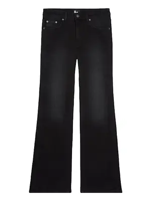 The Kooples Regular-fit Flared-leg High-rise Stretch-denim Jeans - Black Washed
