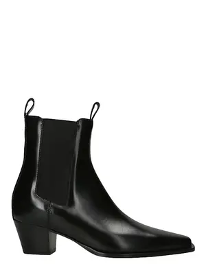 TOTEME City Leather Heeled Ankle Boots - Black