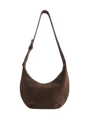 WHISTLES Sia Curved Suede Cross-Body Bag