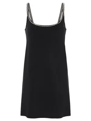 Sportmax Abetone Embellished Cady Slip Dress - Black