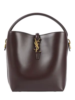 Saint Laurent Le 37 Leather Bucket Bag - Brown