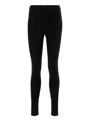 Junya Watanabe Glitter Velvet Leggings - Black