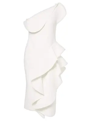 Maticevski Bridal Rhythm Ruffled Midi Dress - White