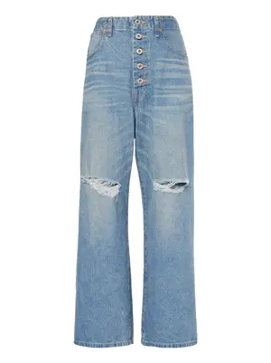 Junya Watanabe Cutout Wide-leg Jeans - Blue