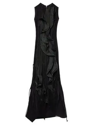 Maticevski Hedone Fringed Ruffled Gown - Black
