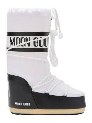 Moon Boot Icon Tall Snow Boots Black  White