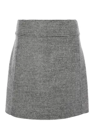 Max Mara Stone Houndstooth Mini Skirt - Black