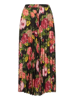 Junya Watanabe Pleated Midi Skirt - Black