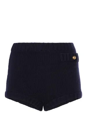 Chloé High-rise Wool And Cashmere Shorts - Blue
