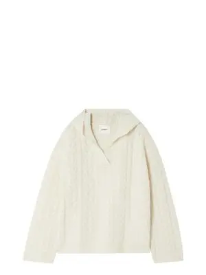 LISA YANG Cable-knit Cashmere Hoodie - Neutrals