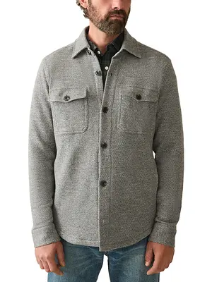 Faherty Brand Inlet Shirt Jacket Medium Grey
