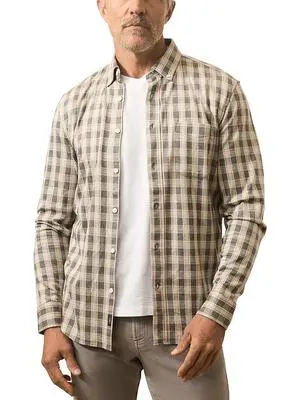 Faherty Brand Coastline Knit Plaid Button Down Shirt - Valley Grounds Plaid