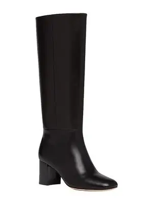 Paige Katy Square Toe Tall Block Heel Boots - Black