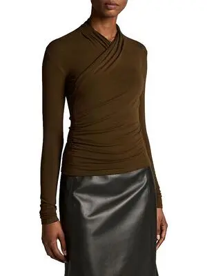 Vince Long Sleeve Wrap Top - Cypress