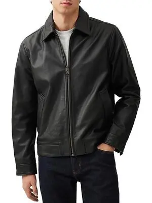 Rodd & Gunn Haymarket Zip Front Leather Jacket - Onyx