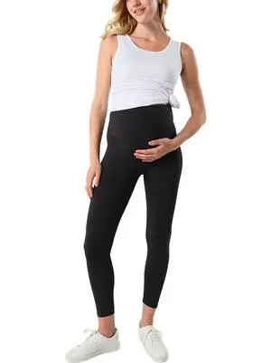 MARION Maternity Stretch Leggings With Bump-friendly Phone Pocket - Black