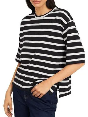 HOBBS LONDON Holland Striped Tee - Black Ivory