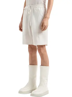 Emporio Armani Technical Seersucker Bermuda Shorts - Solid White