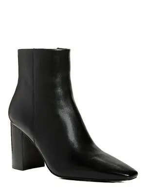 Aqua Ana Leather Boots - Black Leather