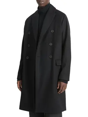 Vince Double-Breasted Coat Black