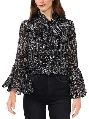 Vince Camuto Fan Sleeve Blouse - Rich Black