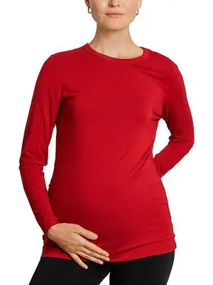 NOM MATERNITY Liv Long Sleeve Tee - Merlot