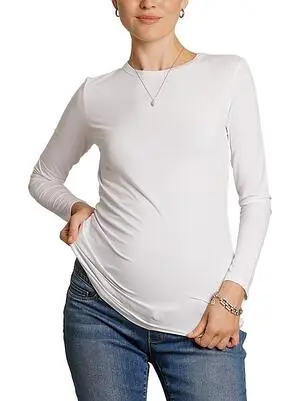 NOM MATERNITY Liv Long Sleeve Tee - White
