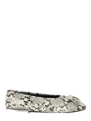 Whistles Cilou Snake Embossed Ballet Flats - Grey
