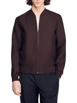 Sandro Zip Up Jacket - Chocolate