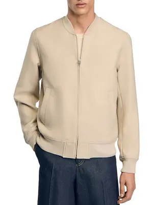 Sandro Zip Up Jacket Ficelle