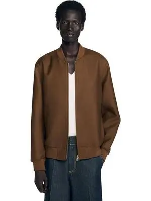 Sandro Zip Up Jacket Tobacco Brown