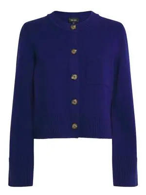 ME+EM Merino Wool-cashmere Cardigan - Blue