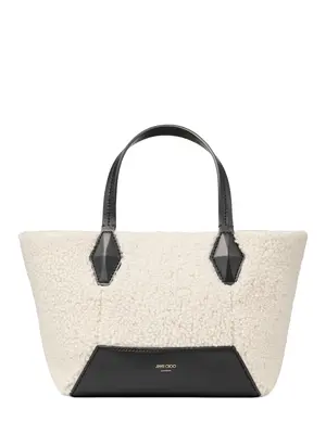 JIMMY CHOO Diamond Small Shearling Tote Bag - Neutral