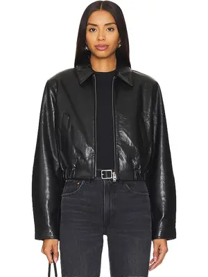 AGOLDE X Shoreditch Ski Club Essie Cropped Jacket - Black