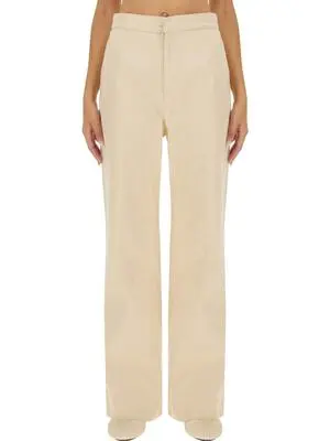 JIL SANDER Flared Cotton Pants Beige