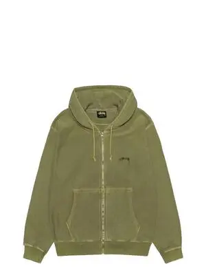 StÜssy Smooth Stock Pigment Dyed Zip Hoodie - Olive