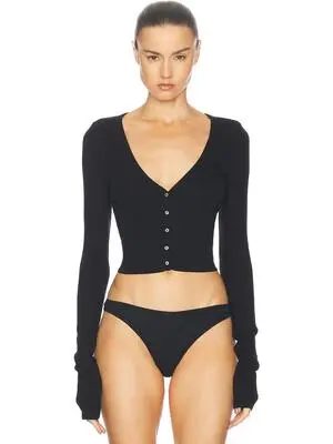 Eterne Cropped Cardigan - Black