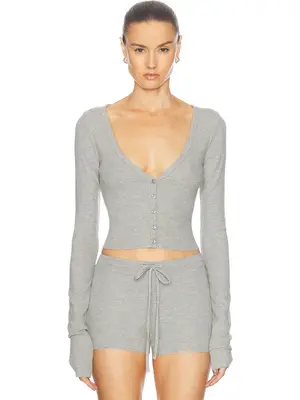 Eterne Cropped Cardigan - Heather Grey